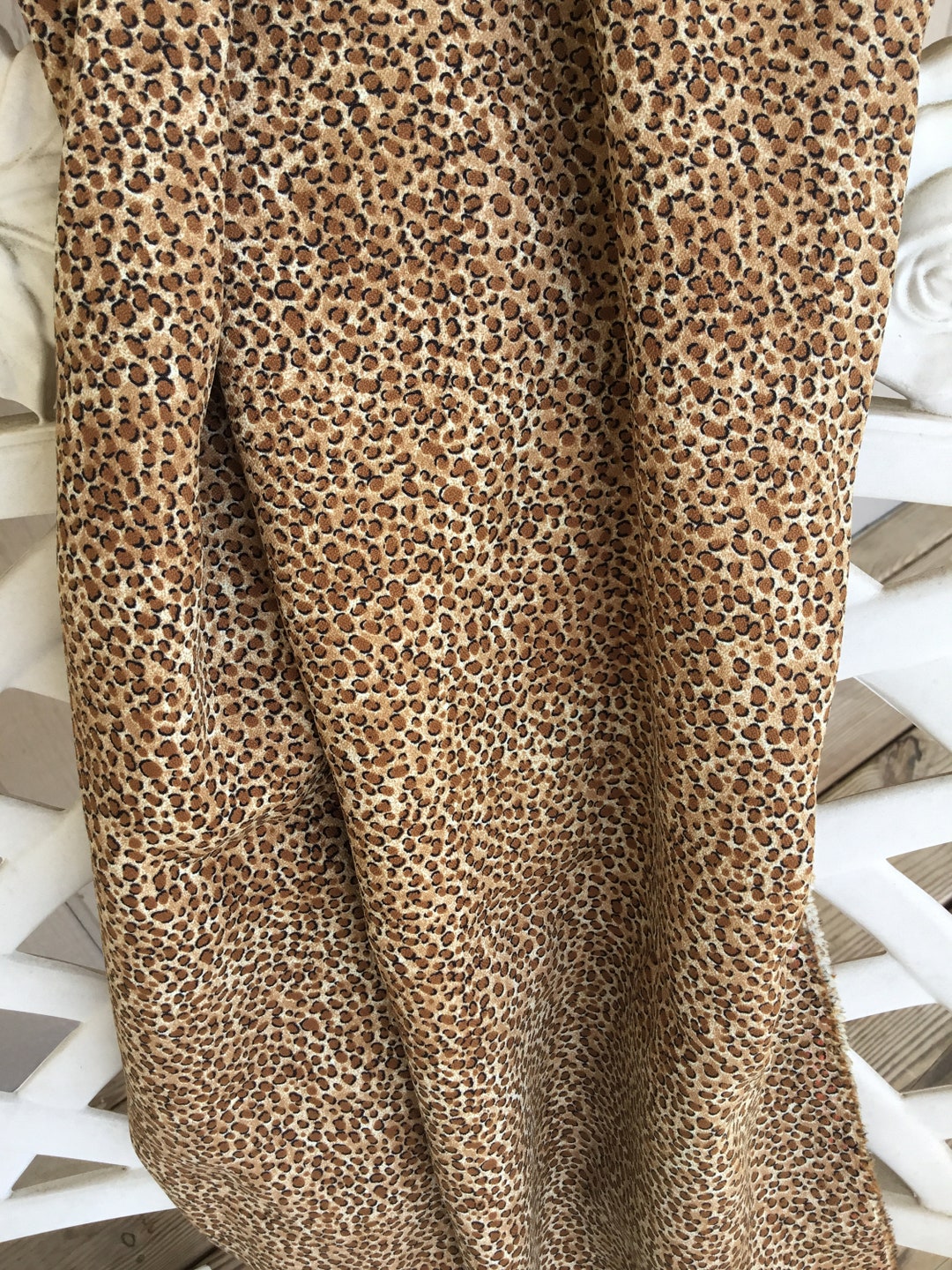 Vintage Tiny Leopard Print Fabric Polyester Type Fabric-by the Yard ...