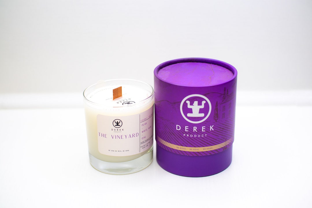 Derek Product - Vineyard Garden Scent - Vegan 10oz Candle - Wood Wick ...