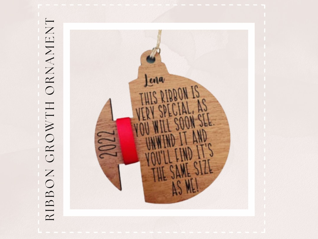 Ribbon Growth Ornament - Custom Ornament - Custom Engraved Child Growth ...