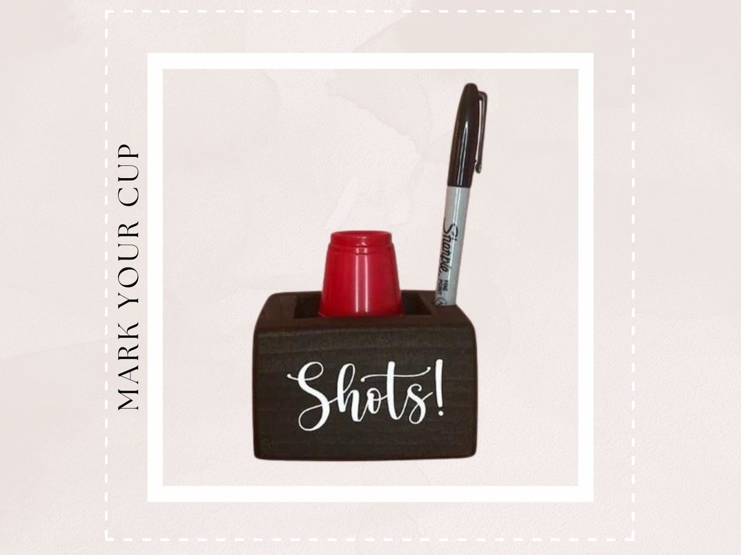 Shot Cup Holder - Mark Your Cup and Drink up Shot Holder - Party Cup ...