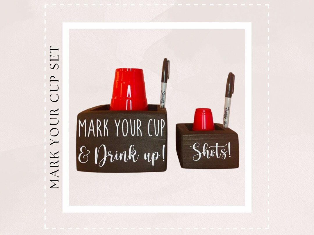 Mark Your Cup & Drink up Cup Holder - Personalized Party Cup Holder ...