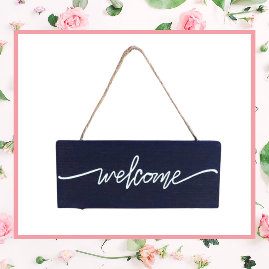 Welcome Wooden Hanging Sign - Etsy
