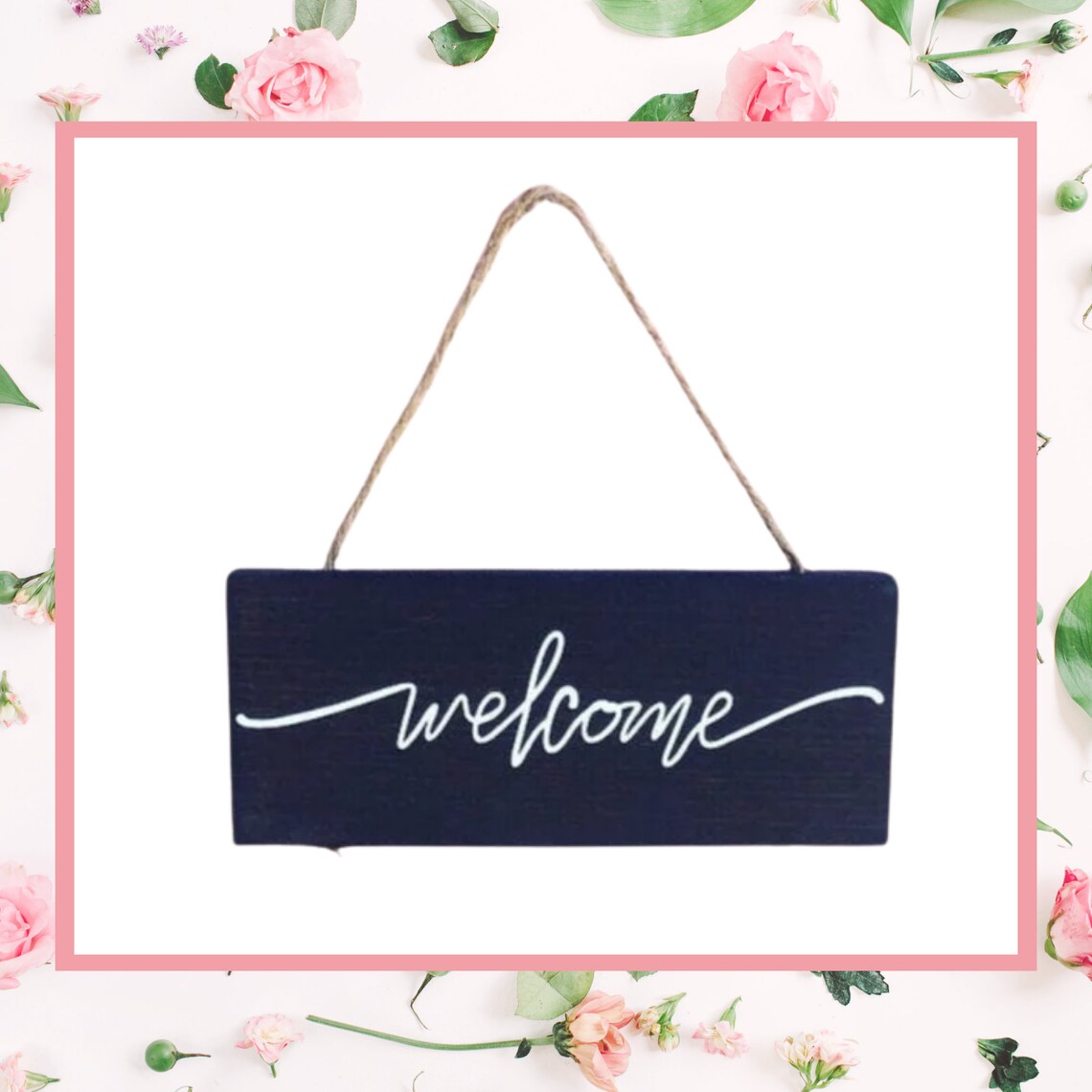 Welcome Wooden Hanging Sign - Etsy