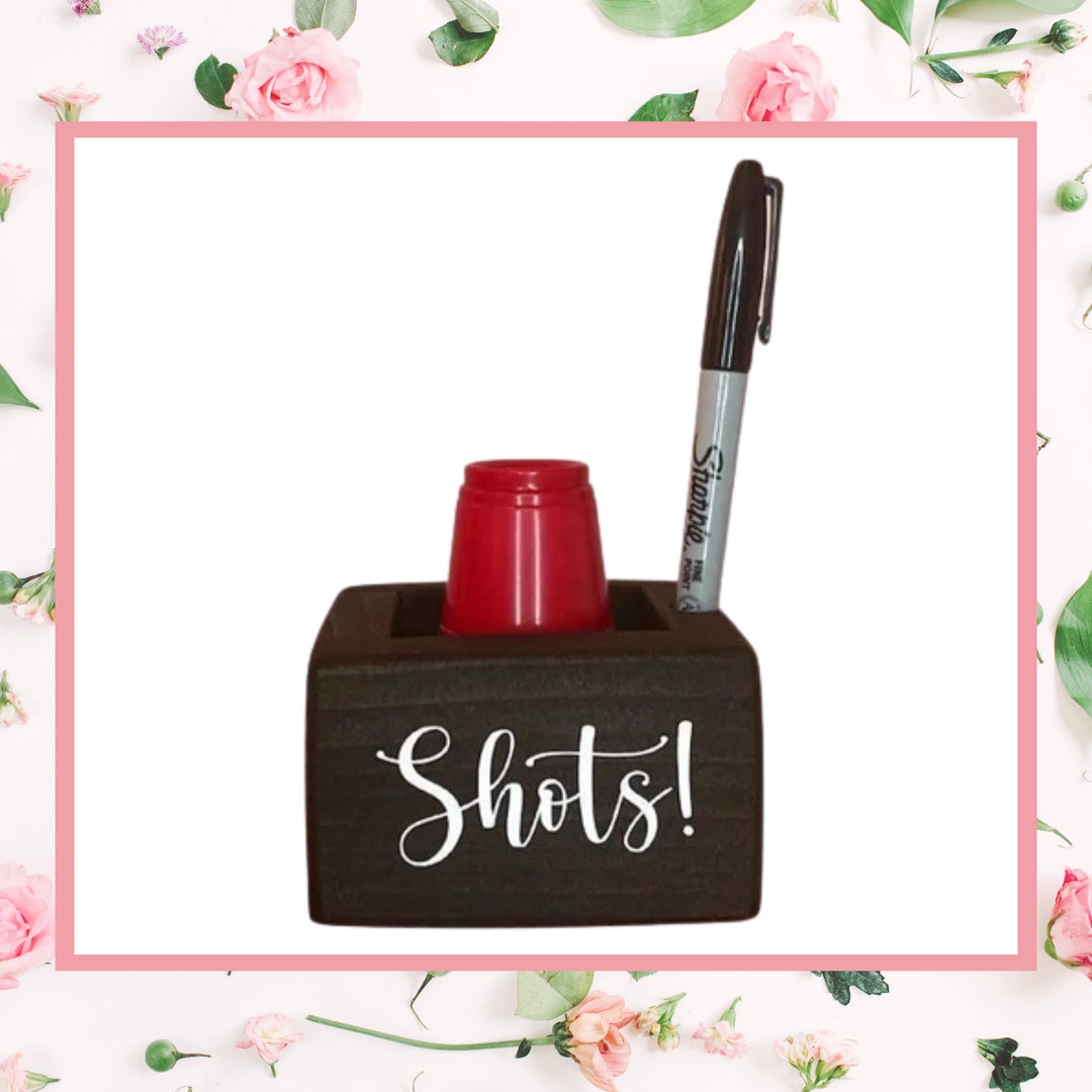 Shot Cup Holder Mark Your Cup and Drink up Shot Holder - Etsy