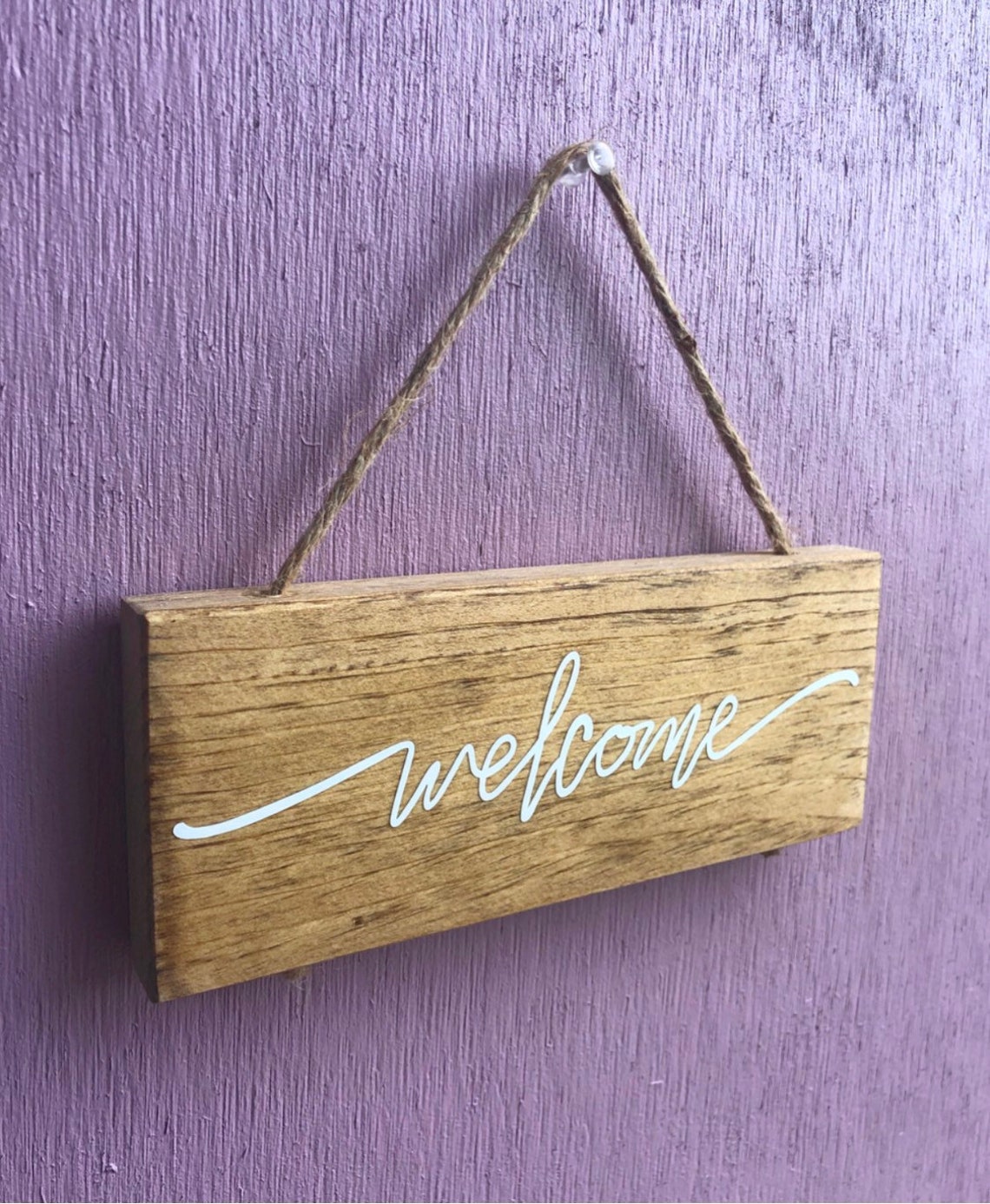 Welcome Wooden Hanging Sign - Etsy