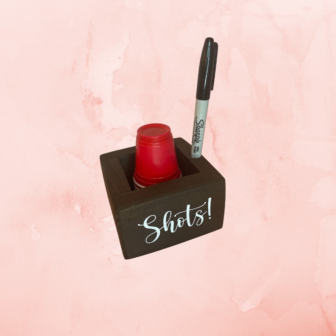 Shot Cup Holder Mark Your Cup and Drink up Shot Holder - Etsy