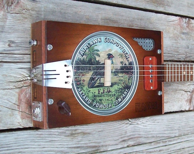 Beautiful 4 String Cigar Box Guitar With Paint Can Lid Resonator - Etsy
