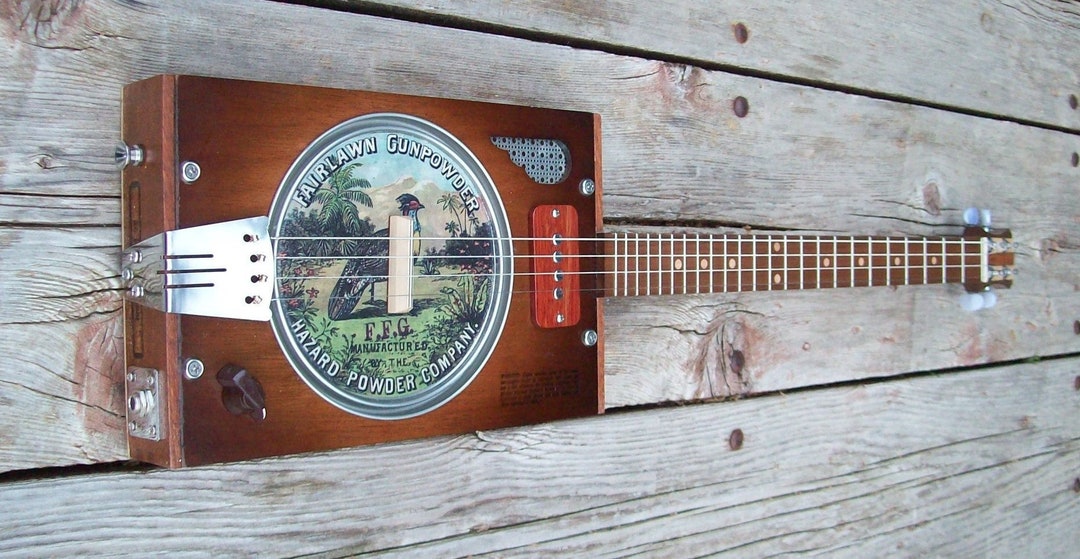 Beautiful 4 String Cigar Box Guitar With Paint Can Lid Resonator - Etsy