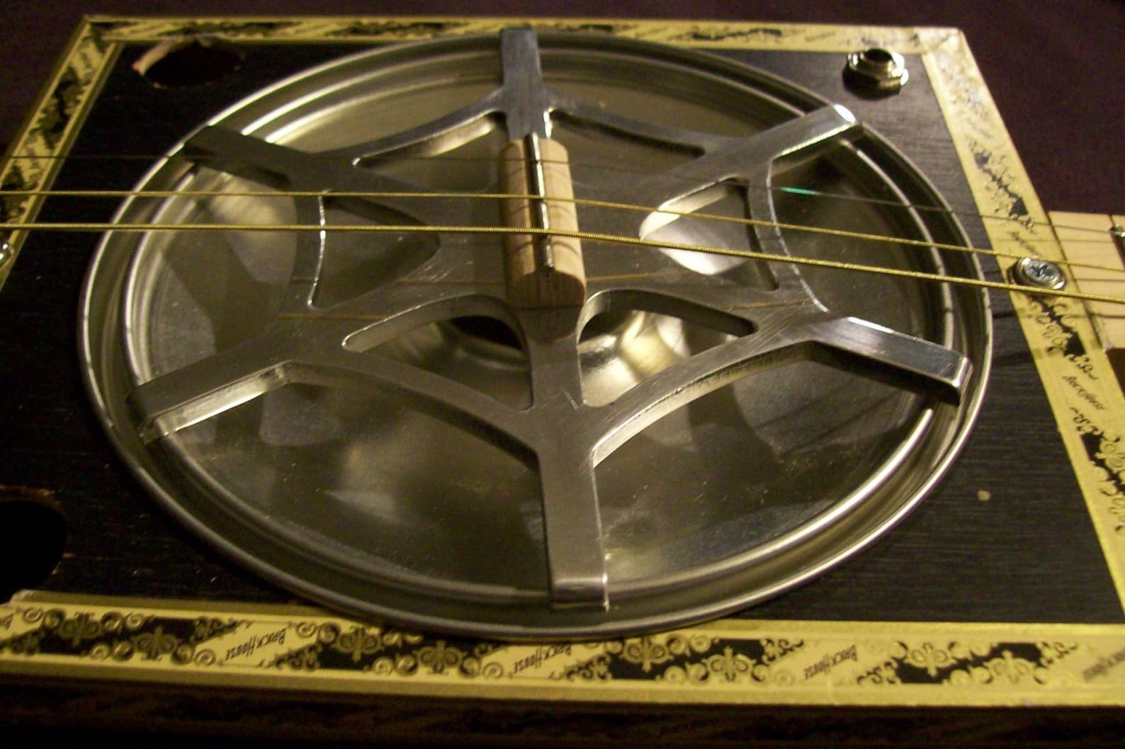 Cigar Box Guitar Resonator Spider Bridge Kit With Hand Spun Paint Can ...