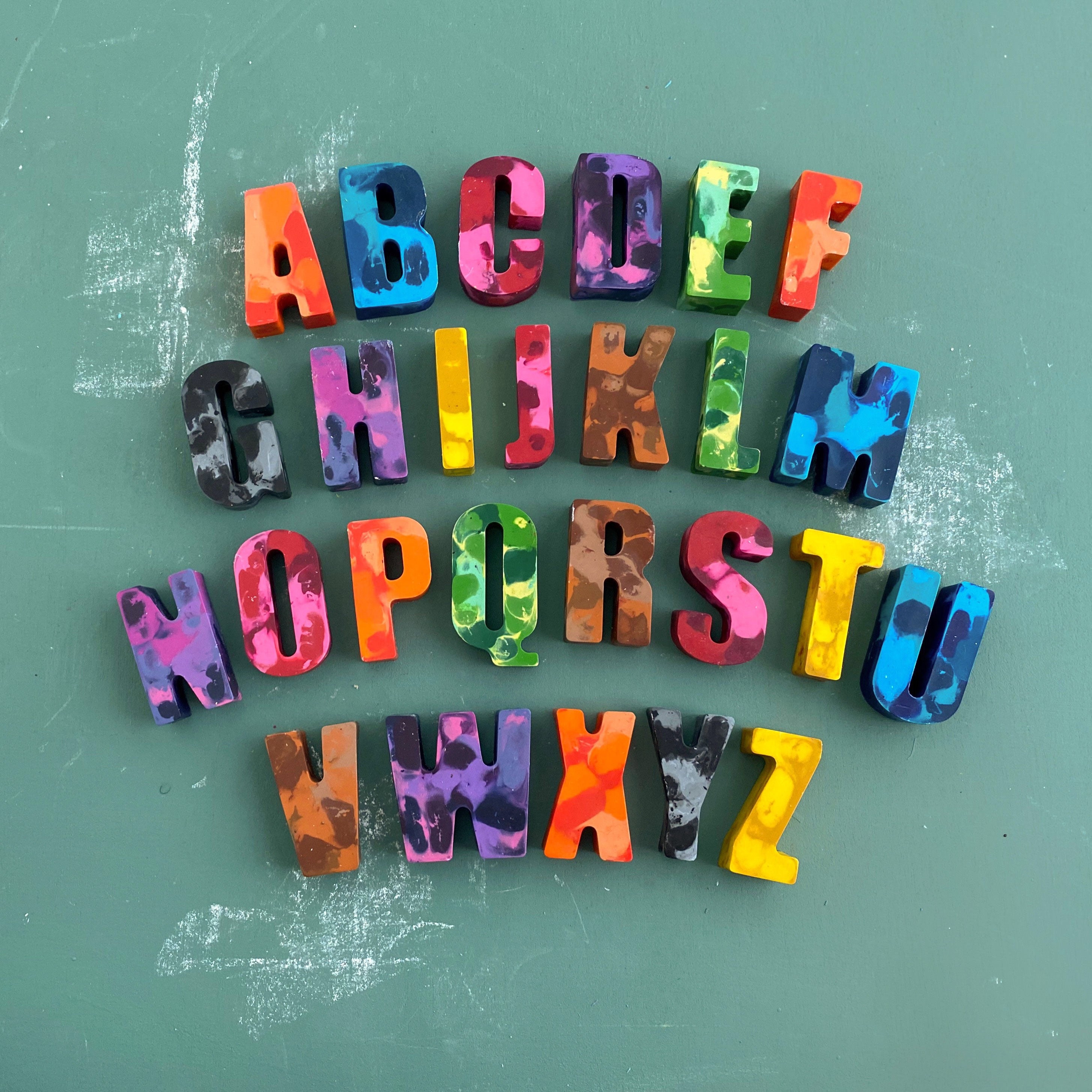 Alphabet Crayons Letras de Crayon Alfabeto Crayon Regalo | Etsy