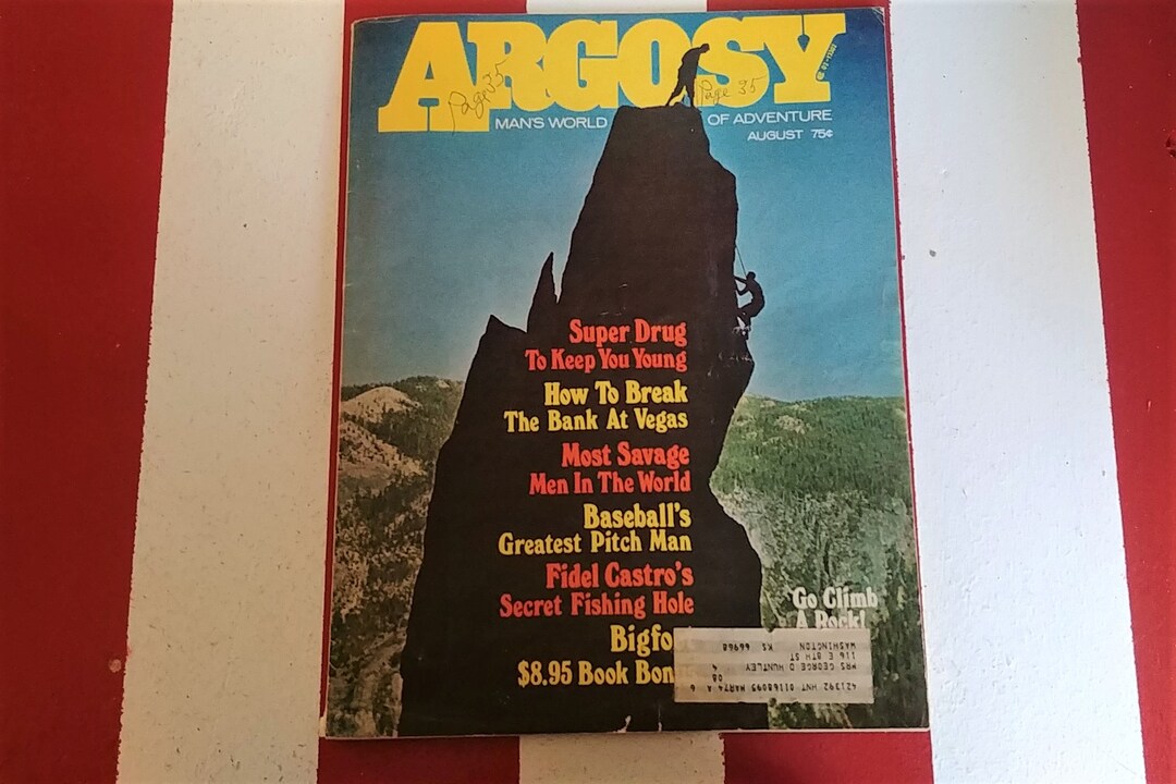 Vintage ARGOSY MAGAZINE - August, 1973. Very Good Condition. Premier ...