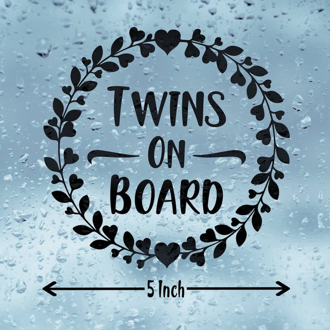 Twins on Board Vinyl Sticker, Car Stickers, Camper-van Stickers, Vinyl ...