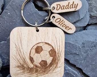 Personalized Football / Soccer Jersey Wooden Keyring / Keychain With ...
