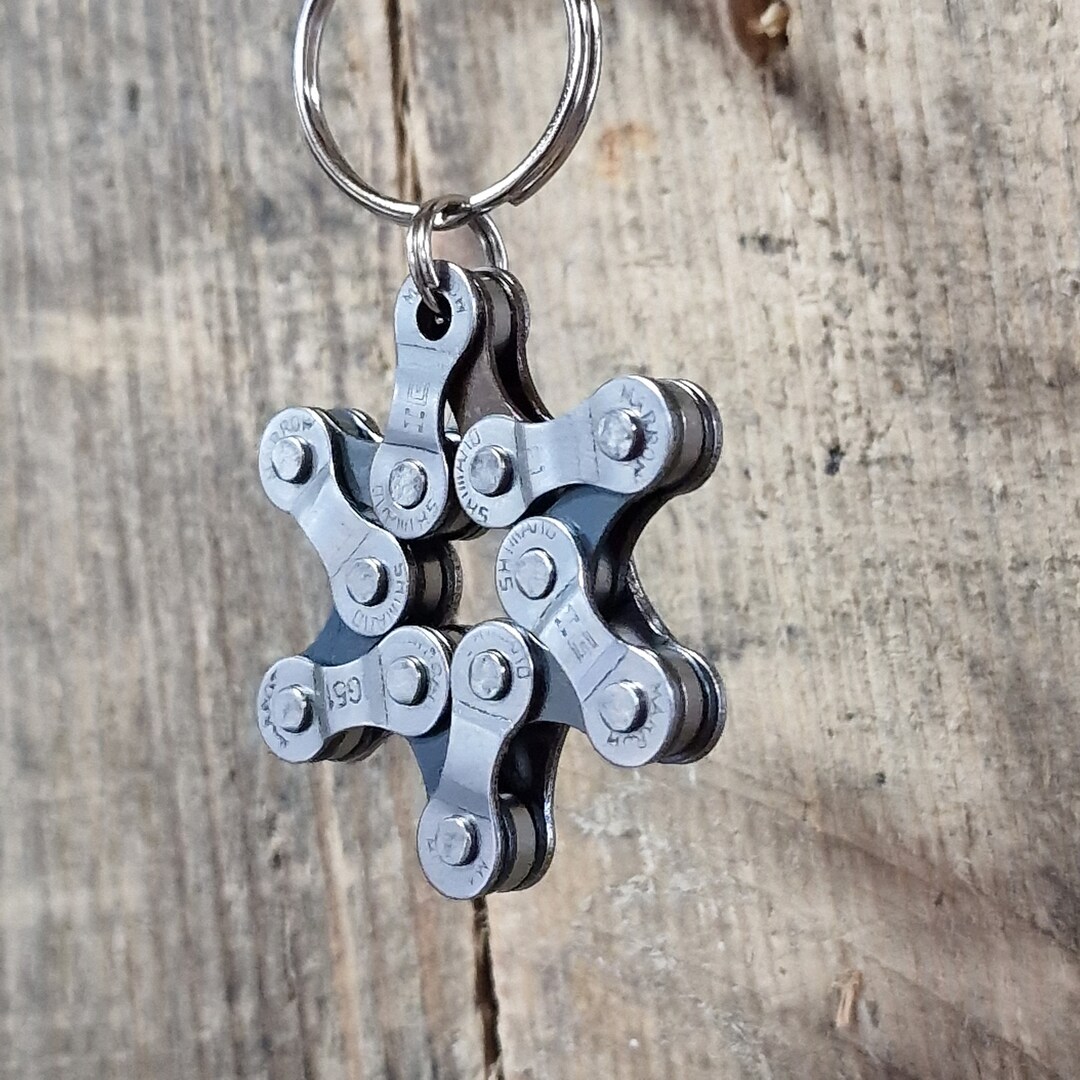 Unique Upcycled Mountain Bike Chain Keyrings - Eco-friendly Accessories ...