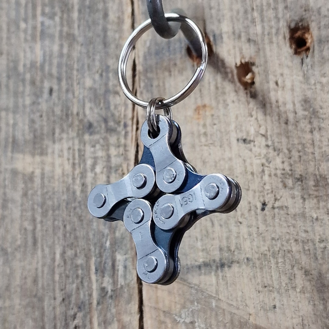Unique Upcycled Mountain Bike Chain Keyrings - Eco-friendly Accessories ...