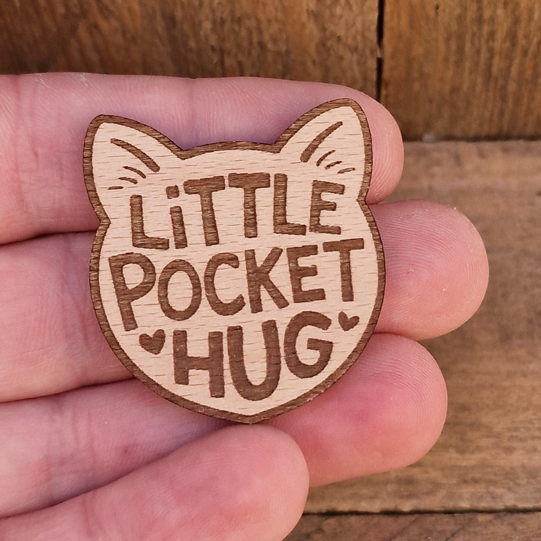 Engraved Wooden Pocket Hug Token - Cat Keepsake - Etsy