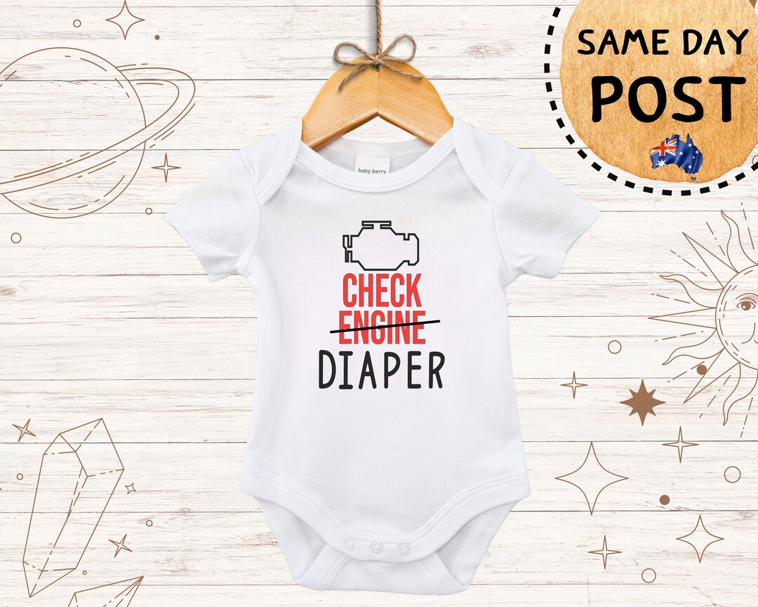 Check Engine Diaper Baby Bodysuit Pregnancy Announcement - Etsy