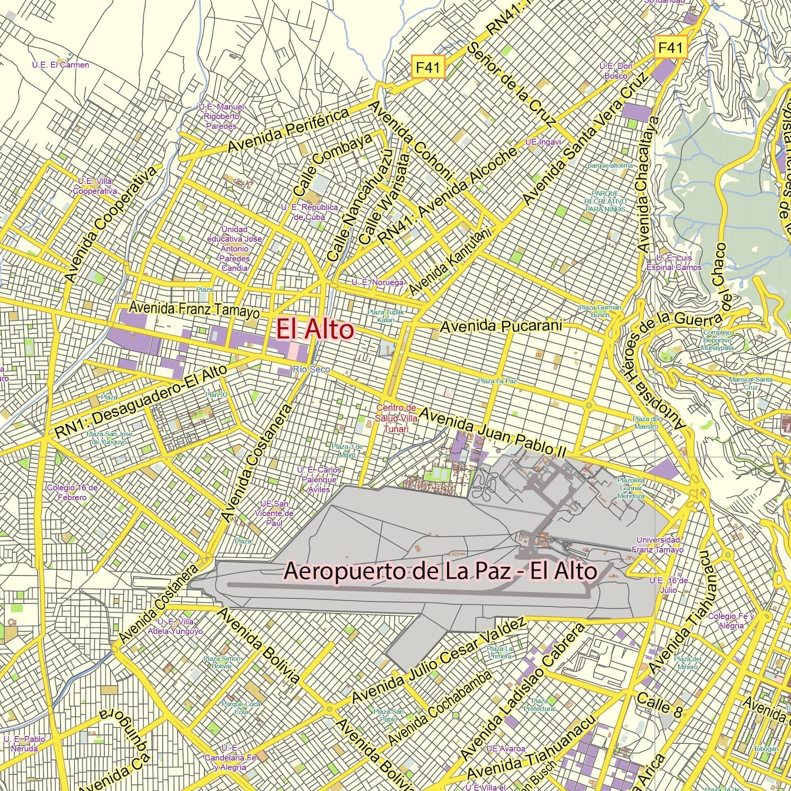 La Paz & El Alto Bolivia Custom map. Wall decor. Personalized | Etsy