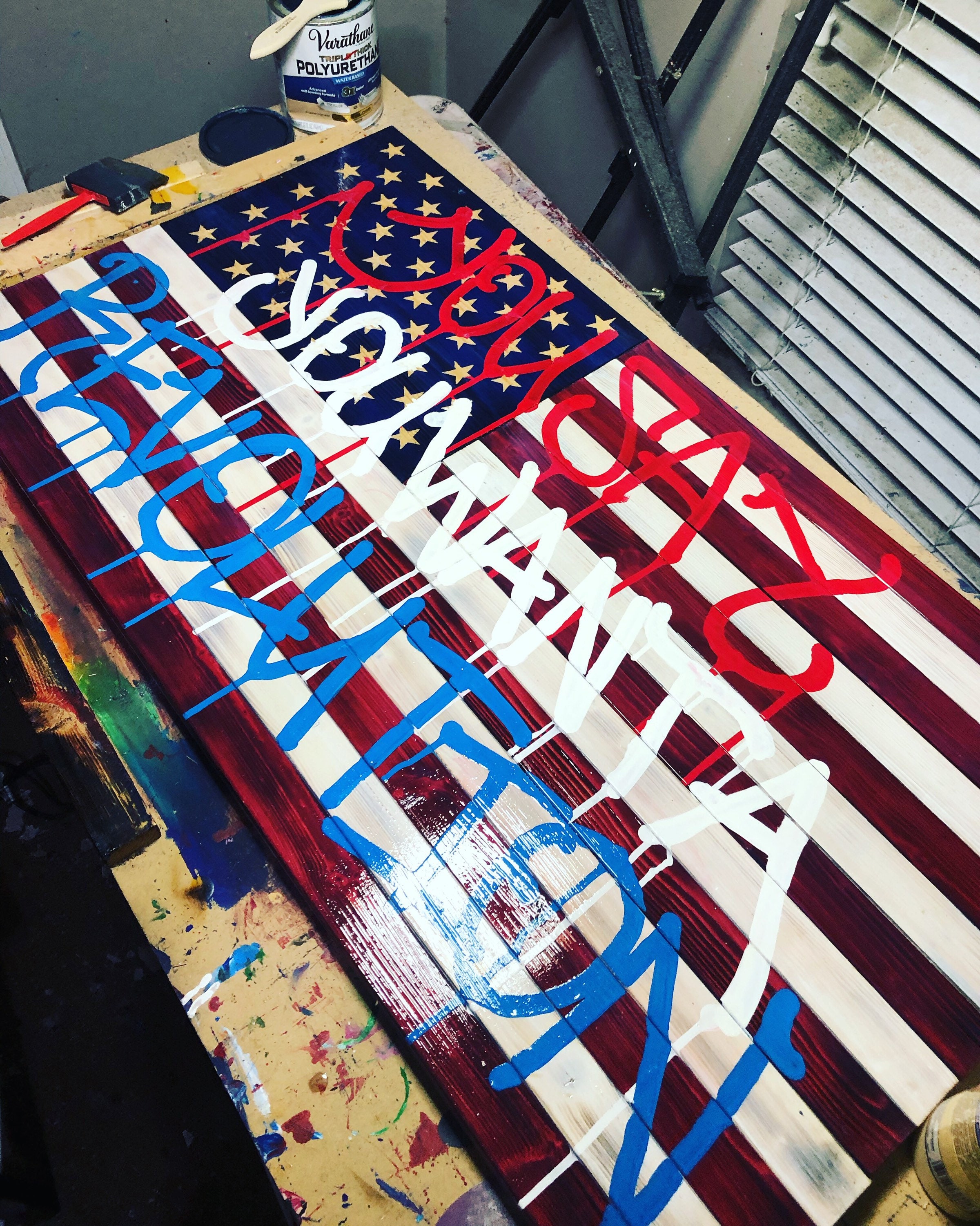 Handmade Wooden Flag (custom Graffiti) - Etsy