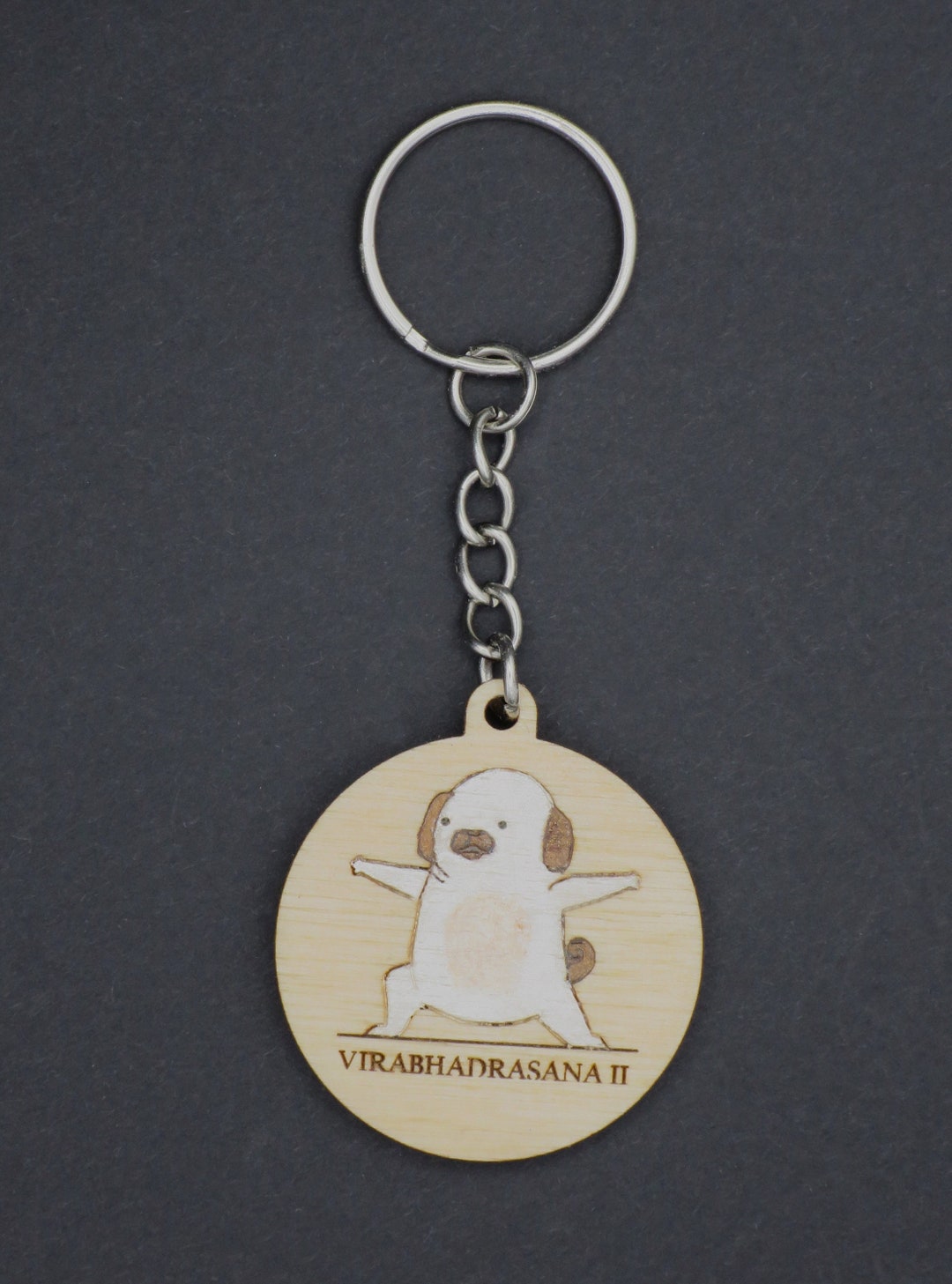 Virabhadrasana II Yoga Pose Design, Hand Painted Yoga Keyfob/keyring ...