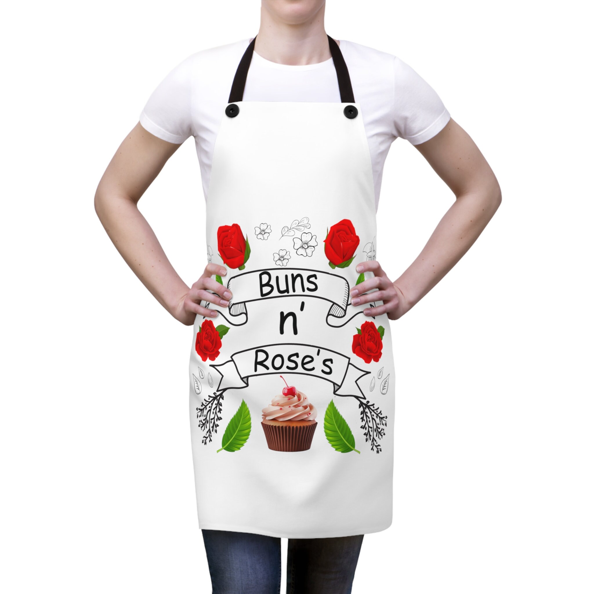 Unisex, Buns N' Roses, Fun Cool, Unique Logo Design, Apron, Kitchen ...