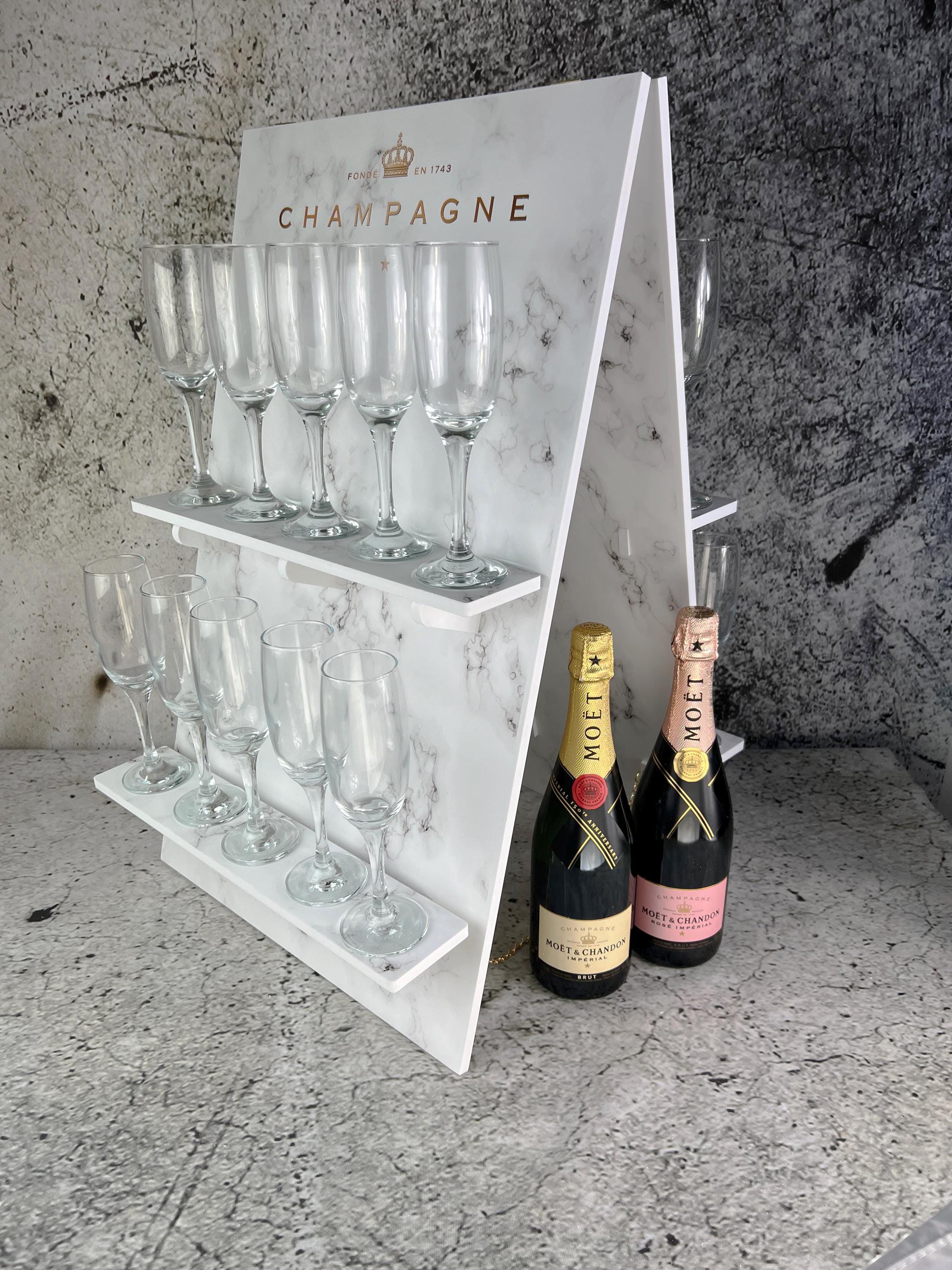 Champagne Flute A-frame Display: Tabletop Stand Holds 20 Flutes - Etsy