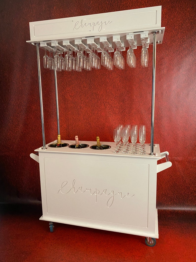 Champagne Cart Drinks Cart Champagne Bar. Freestanding. | Etsy