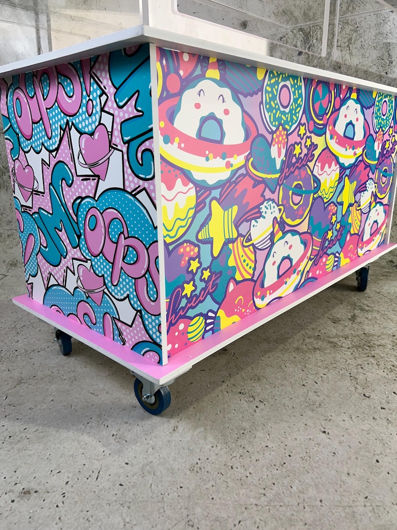 Transportable Vendor Cart: 4ft Wide Display Bar With Clear Box - Etsy