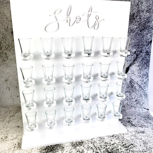White Plastic Shot Wall Display: Freestanding Shot Stand - Etsy