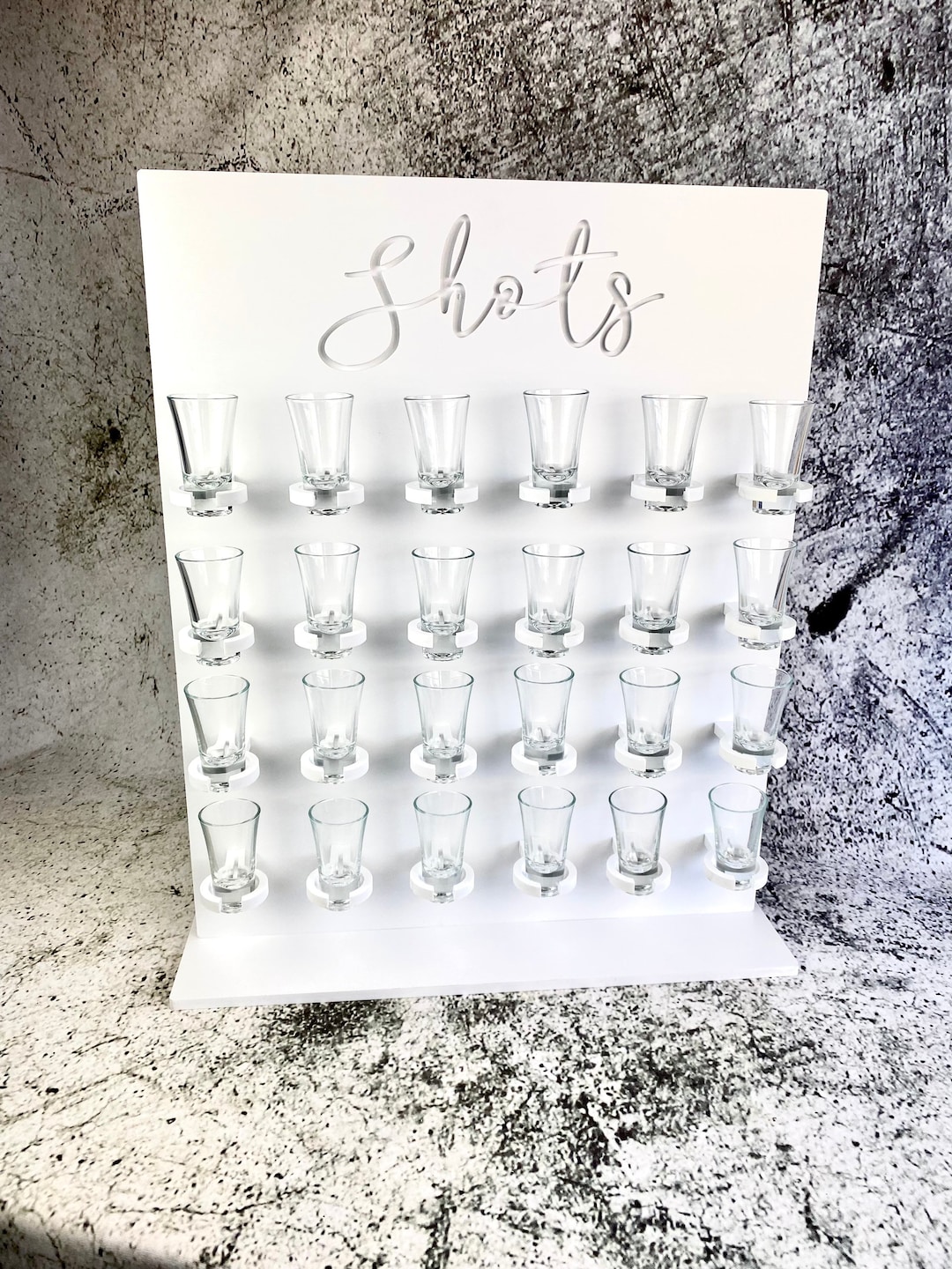 White Plastic Shot Wall Display: Freestanding Shot Stand - Etsy