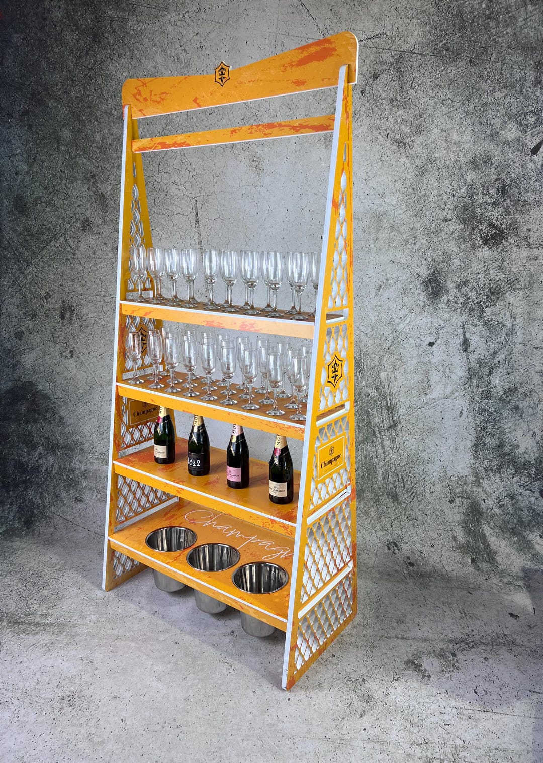 Champagne Shelf, Flute Shelf, Champagne Stand, Champagne Wall ...