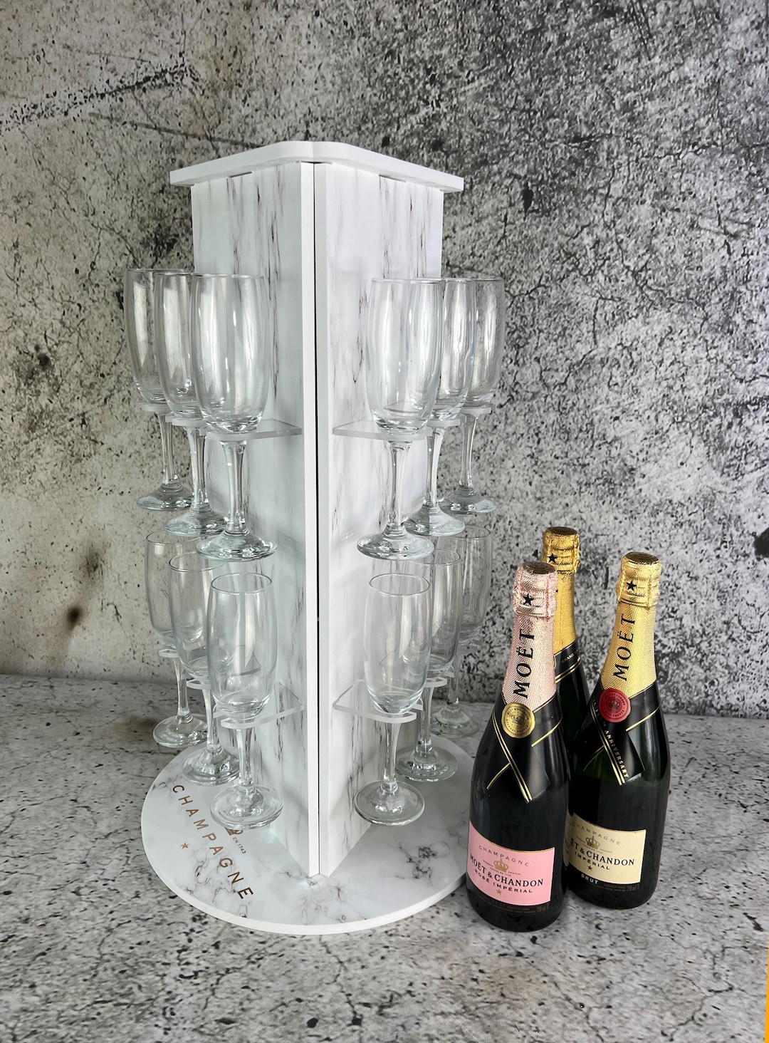 Champagne Triangle Tower 18, Flute Tower, Champagne Stand, Champagne ...