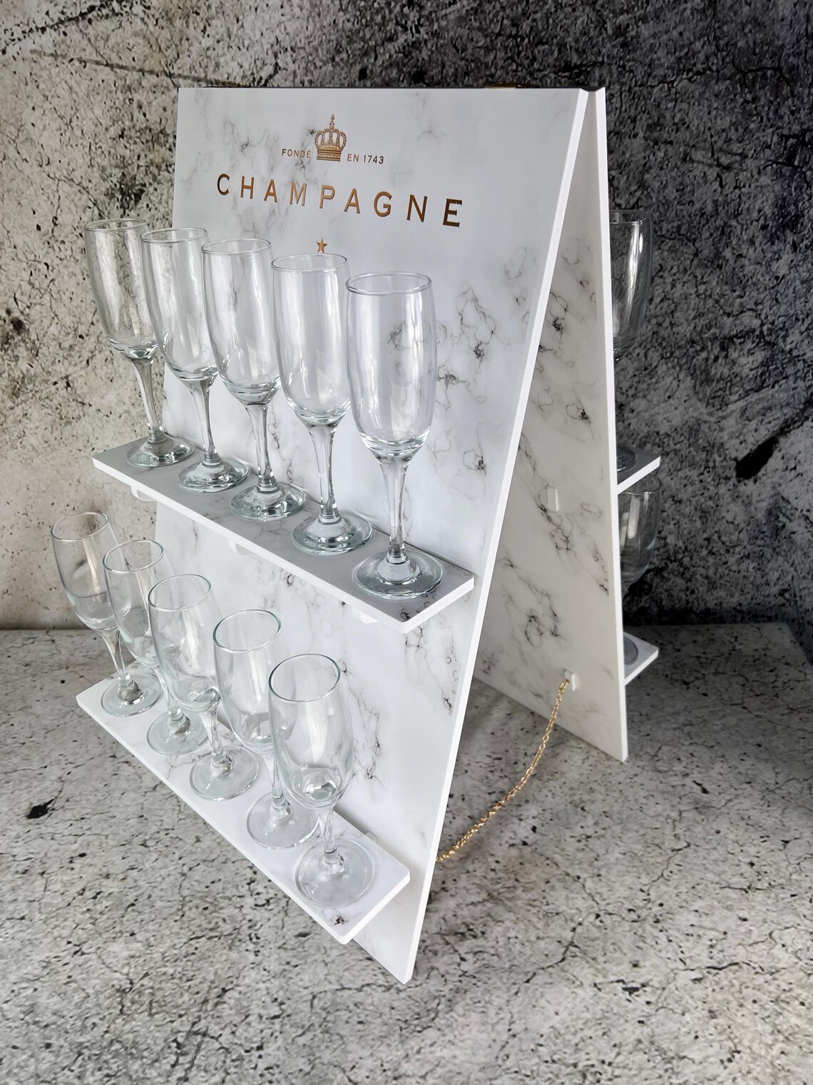 Champagne Flute A-frame Display: Tabletop Stand Holds 20 Flutes - Etsy