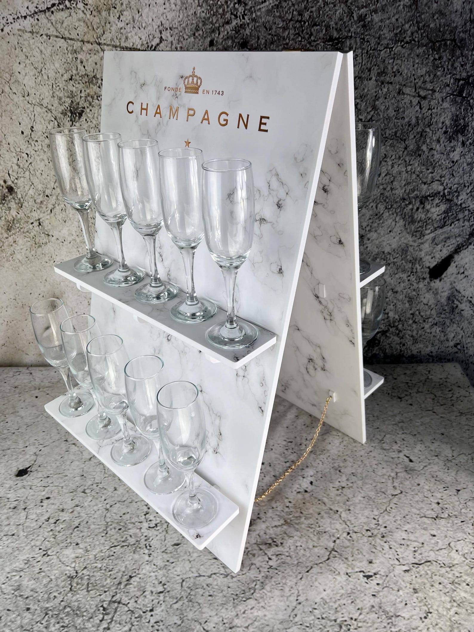 Champagne Flute A-frame Display: Tabletop Stand Holds 20 Flutes - Etsy