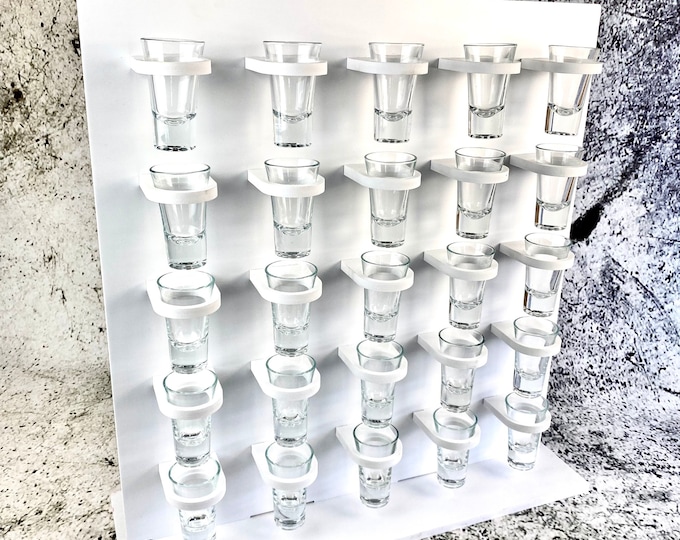 Shot Wall With Stand - Holds up to 48 Shot Glasses - Shot Holder - Shot ...