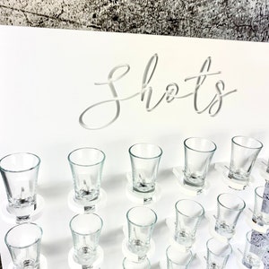 White Plastic Shot Wall Display: Freestanding Shot Stand - Etsy