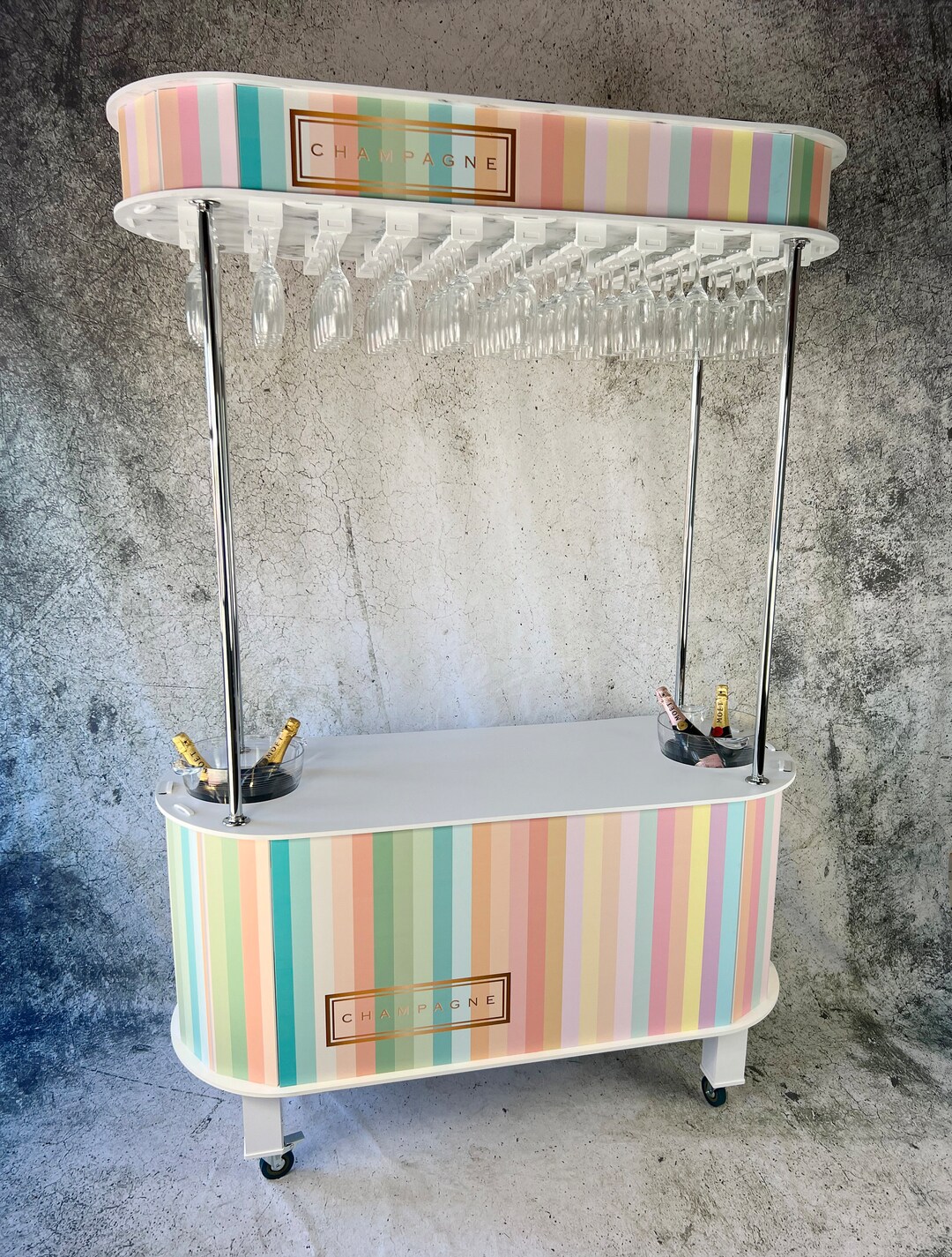 Champagne Cart, Double Cart Round End, Champagne Bar, Candy Cart ...