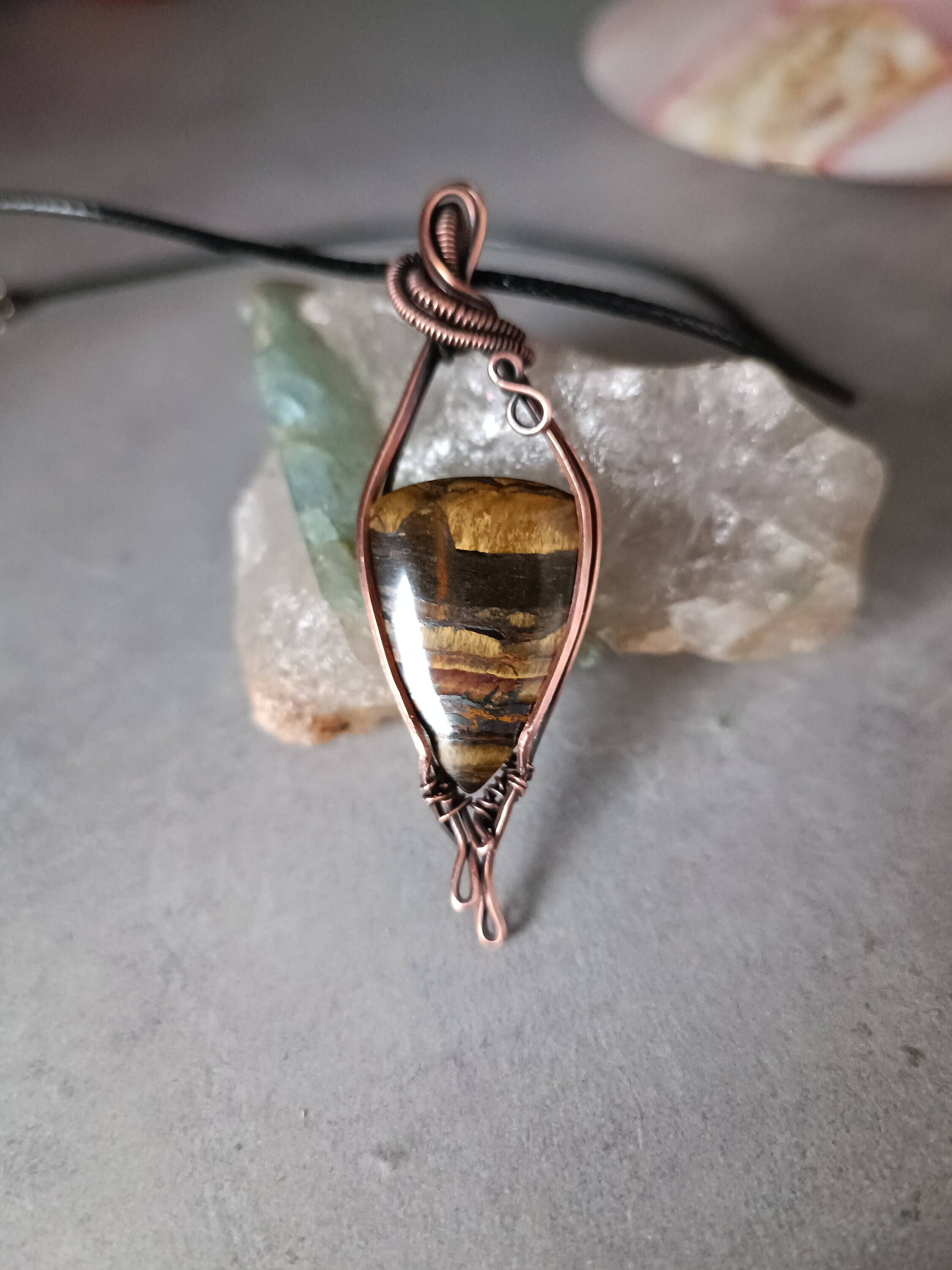 Marra Mamba Wire Wrapping Tiger Eye Pendant - Etsy