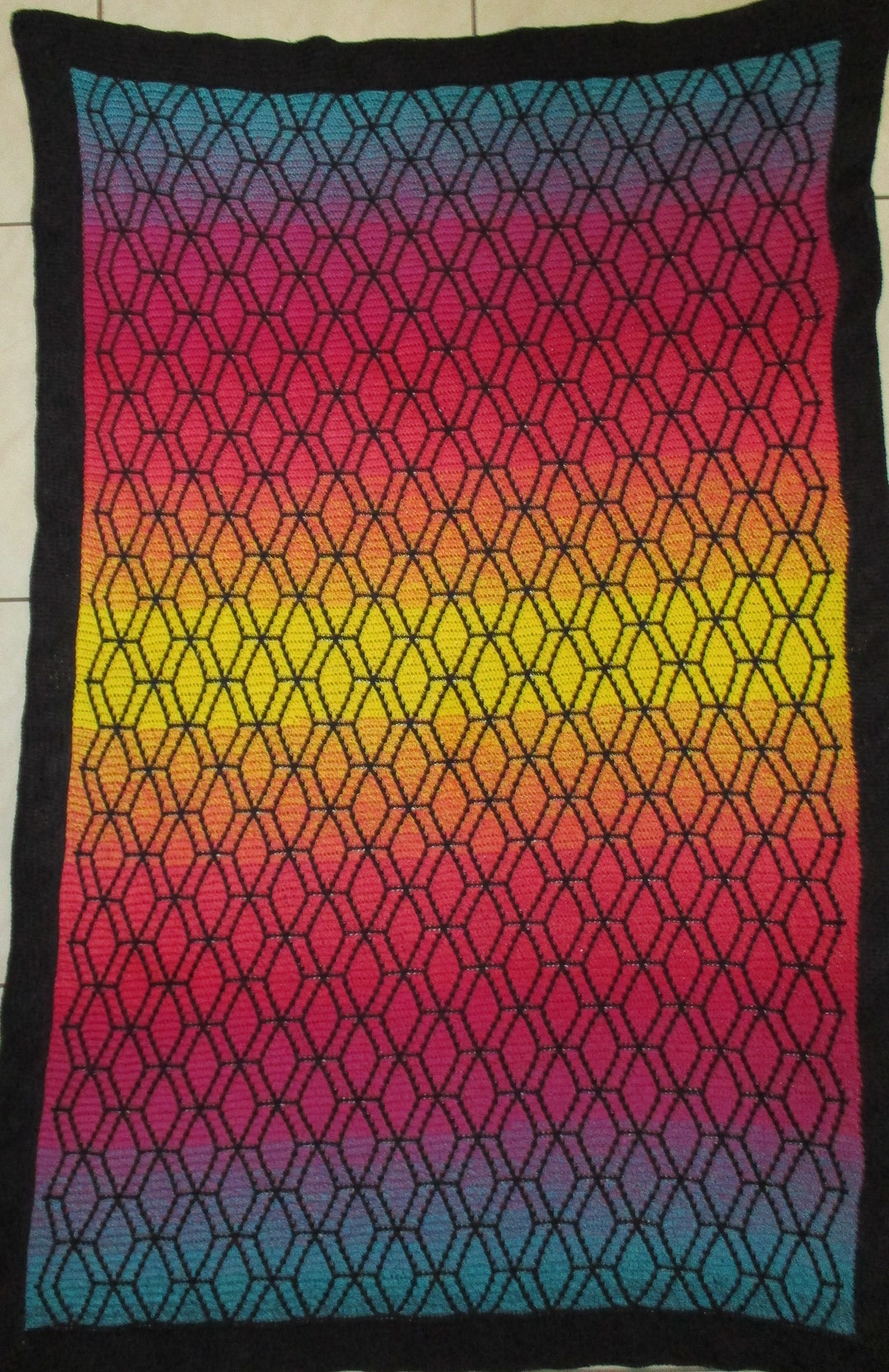 Sunset Diamonds, Mosaic Overlay Crochet Pattern - Etsy