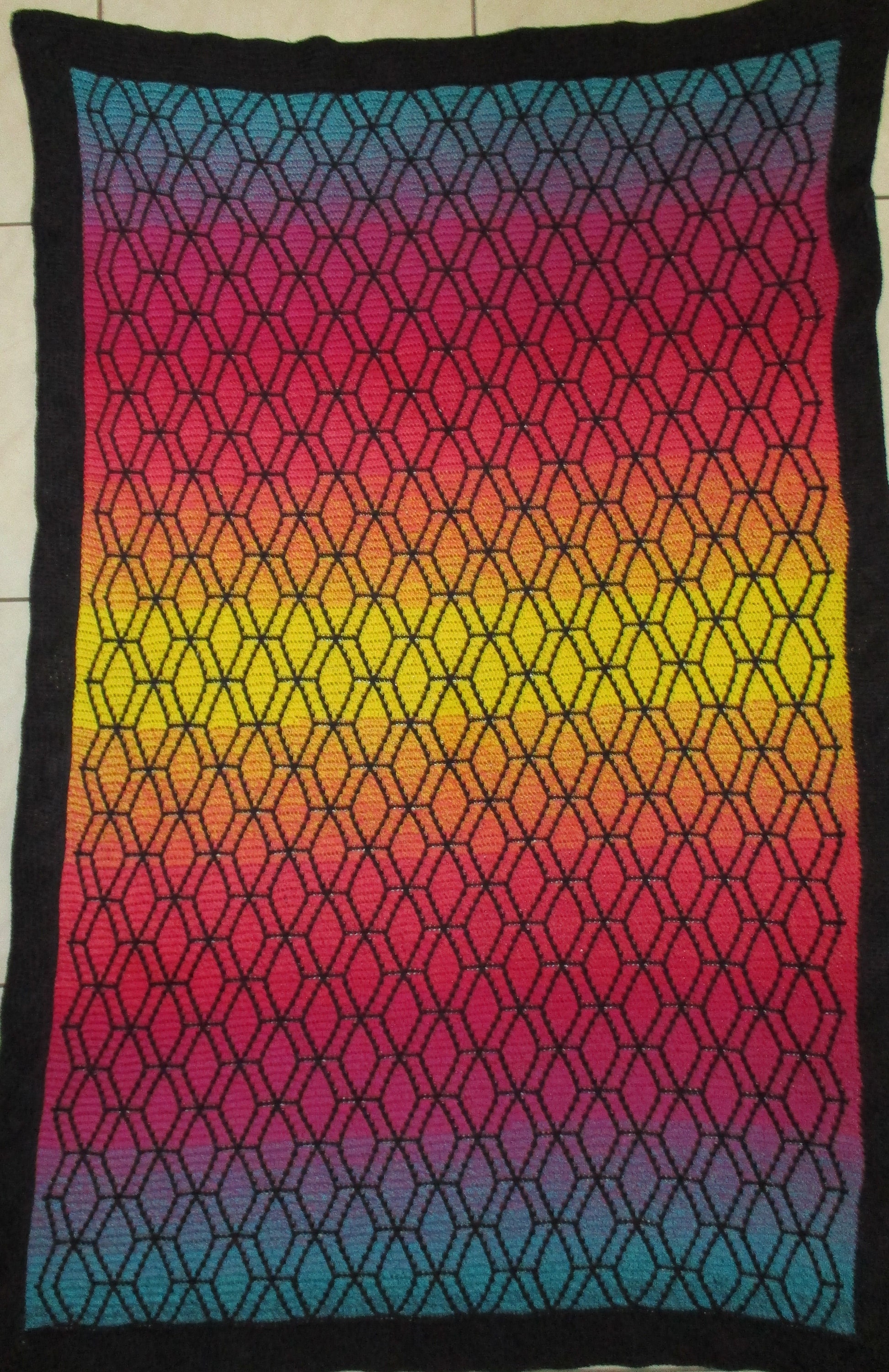 Sunset Diamonds, Mosaic Overlay Crochet Pattern - Etsy