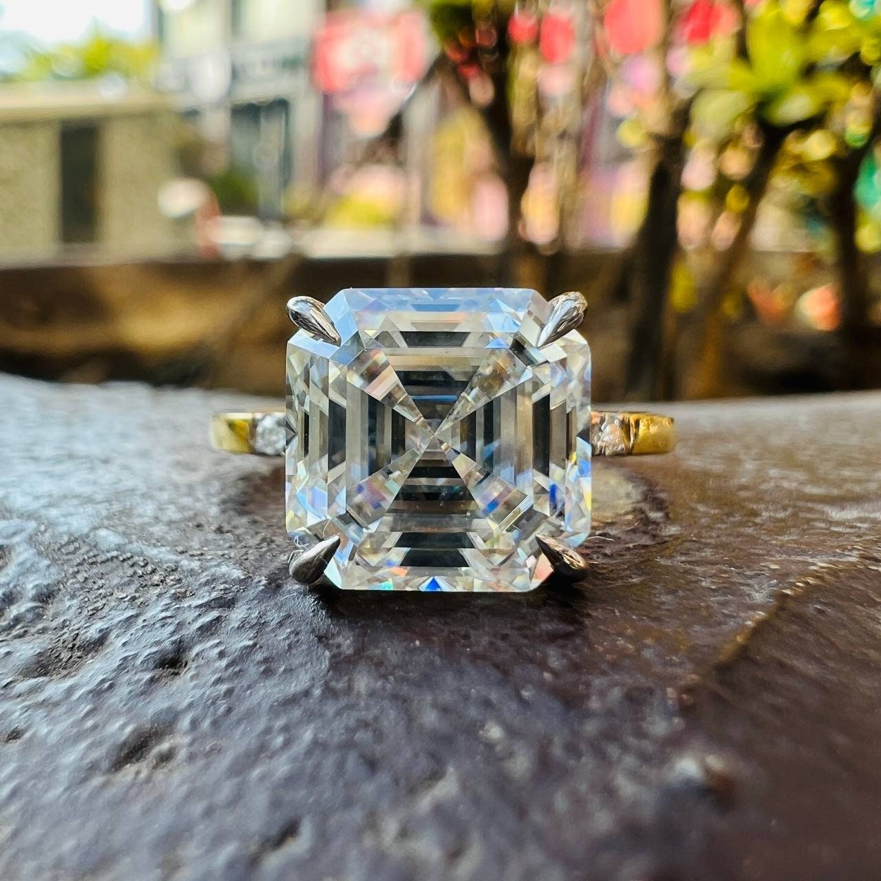 3 Carat Asscher Cut Diamond Engagement Rings