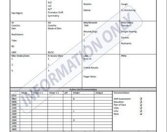 1 Patient Report Sheet IPASS Format Nights - Etsy