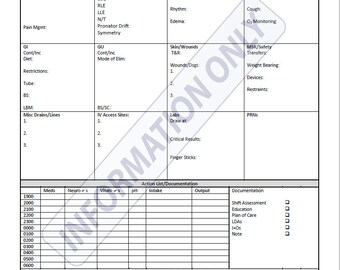 1 Patient Report Sheet IPASS Format Days - Etsy