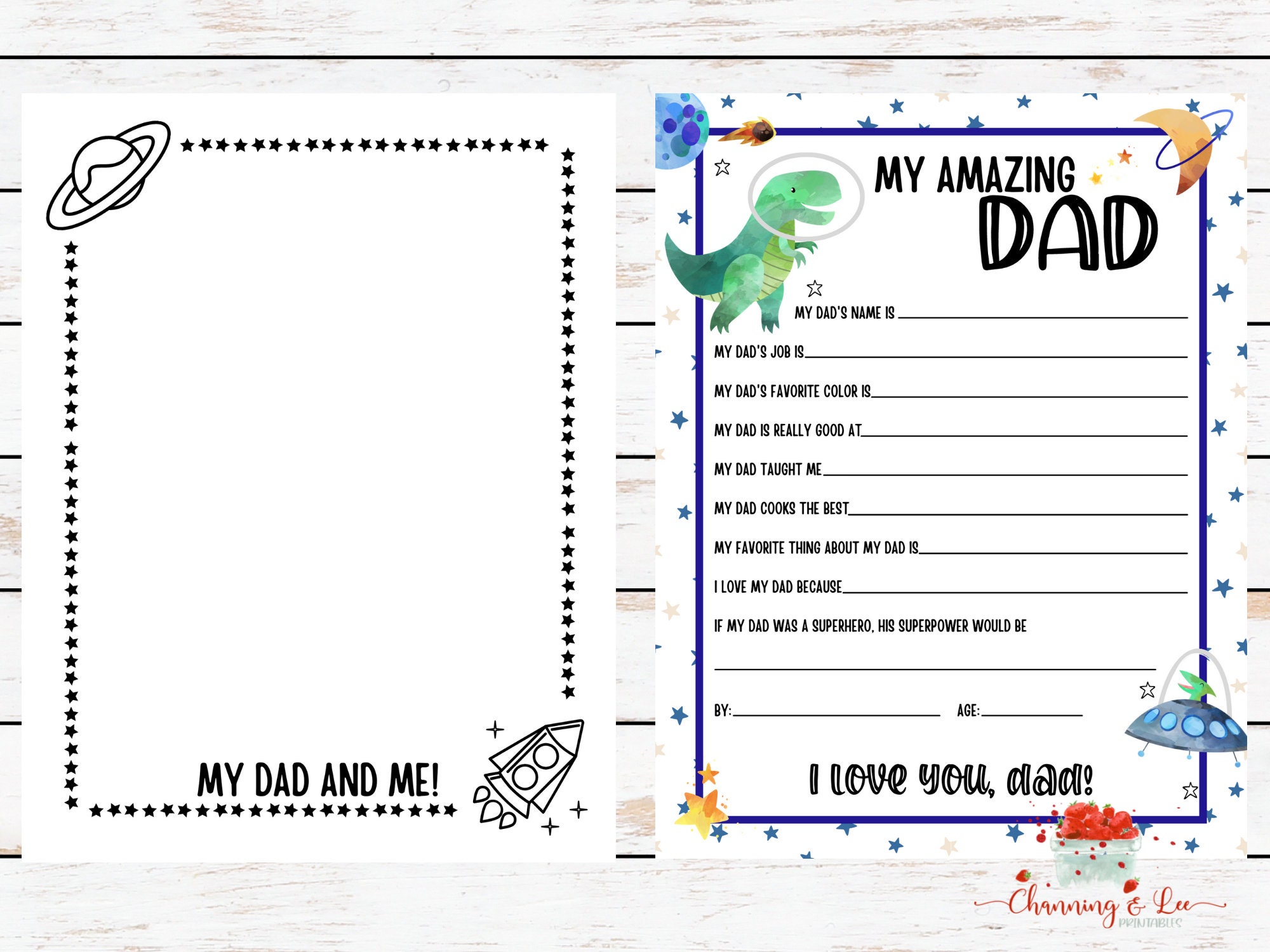 Fathers Day Printable Questionnaire Fathers Day T All Etsy