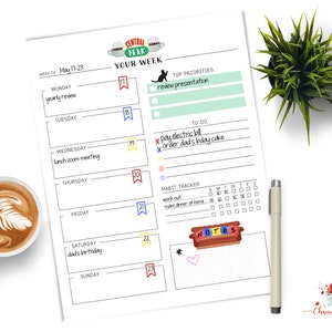 Weekly Planner PRINTABLE / Friends Planner / Friends Tv Show / Daily ...