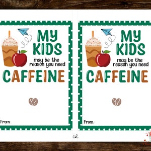 PRINTABLE Starbucks Gift Card Holder / Back to School / First Day of ...