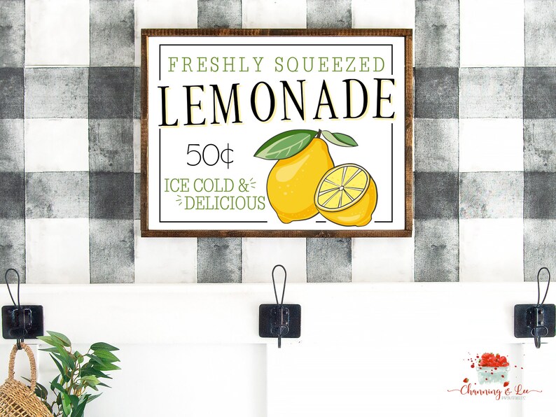 Lemon Decor PRINTABLE / Lemonade Sign / Summer / Lemon Kitchen | Etsy