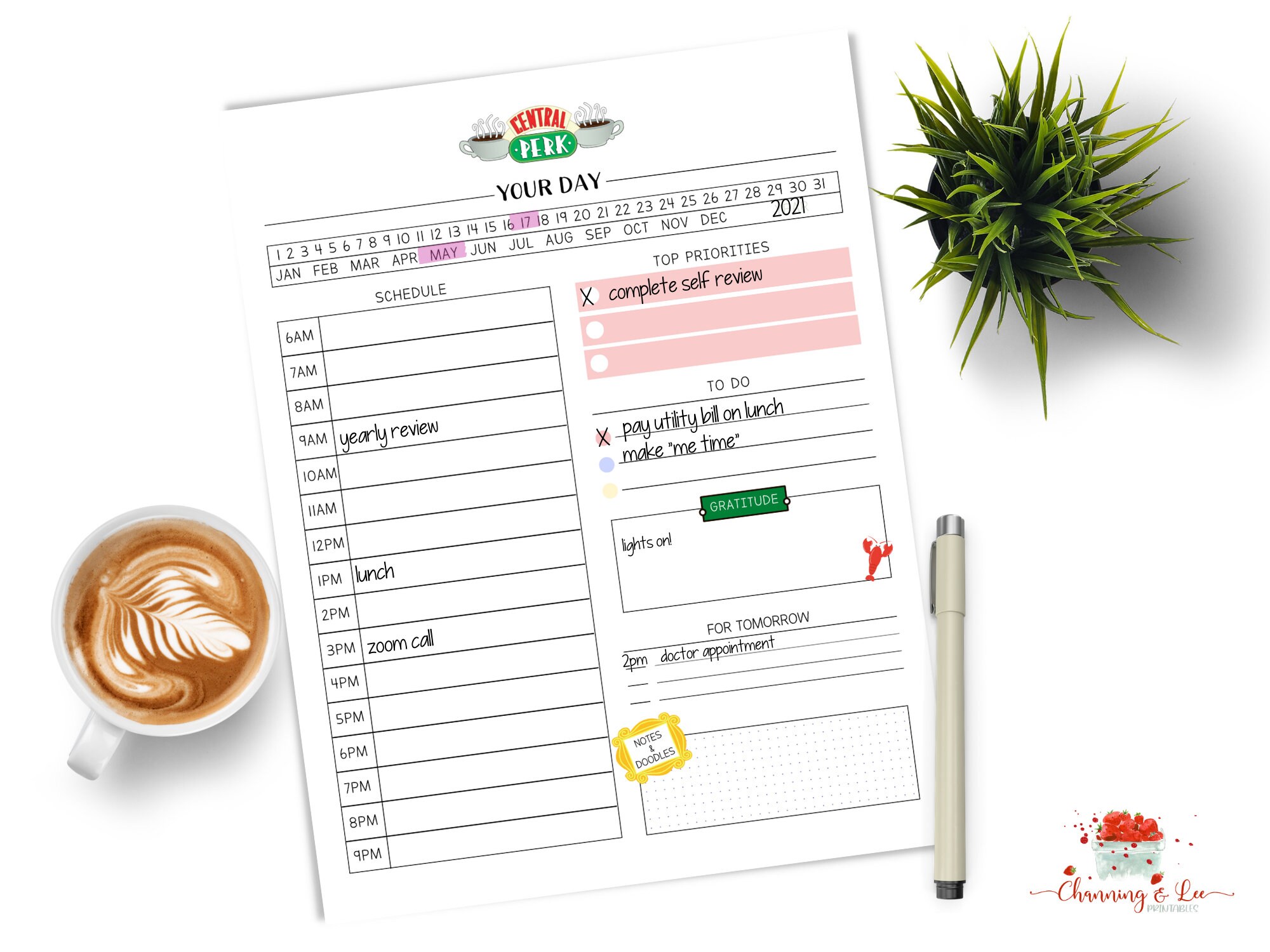 Daily Planner PRINTABLE / Friends Planner / Friends Tv Show / - Etsy