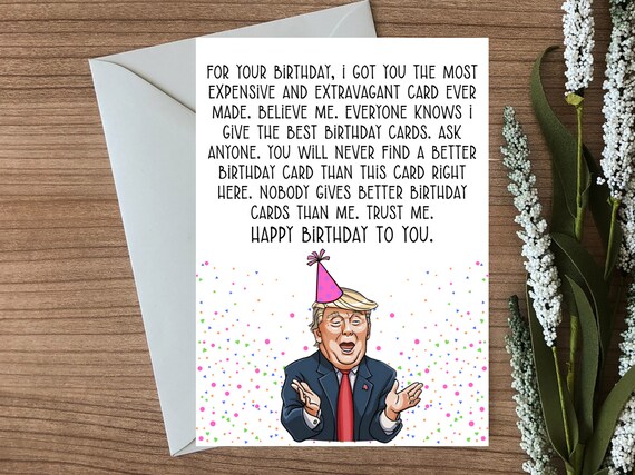 Trump Birthday Card / Birthday Card / Trump / Happy Birthday / | Etsy
