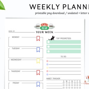 Weekly Planner PRINTABLE / Friends Planner / Friends Tv Show / Daily ...